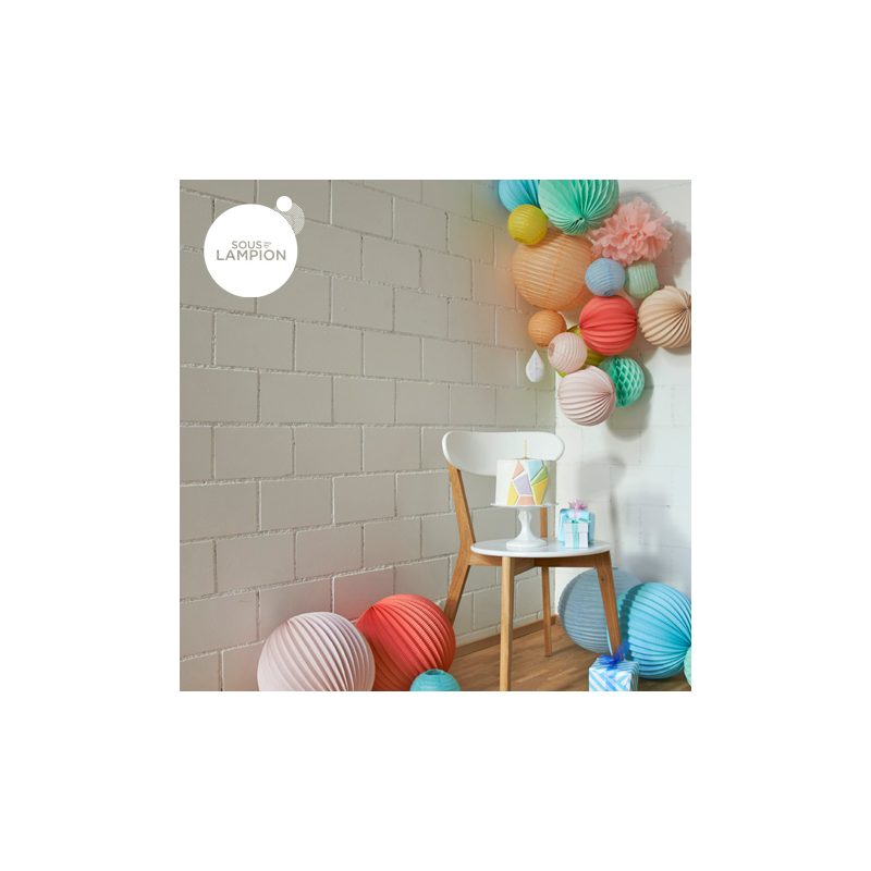 Grand lampion rose fluo réutilisable pour anniversaire zero dechet