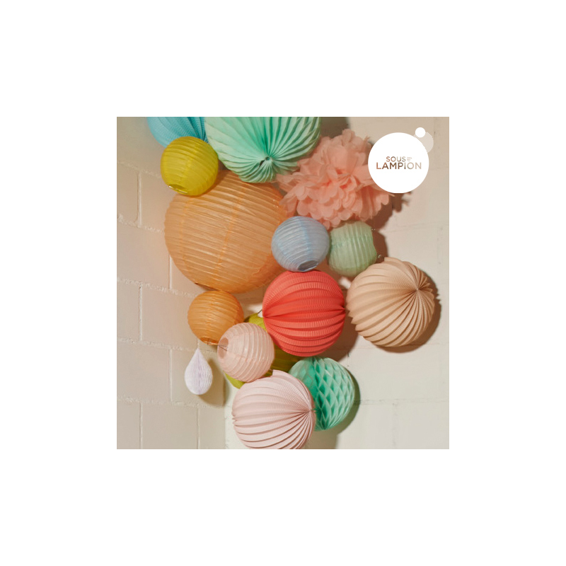 pink eyelet paper lantern for wedding decoration and lanterns cluster