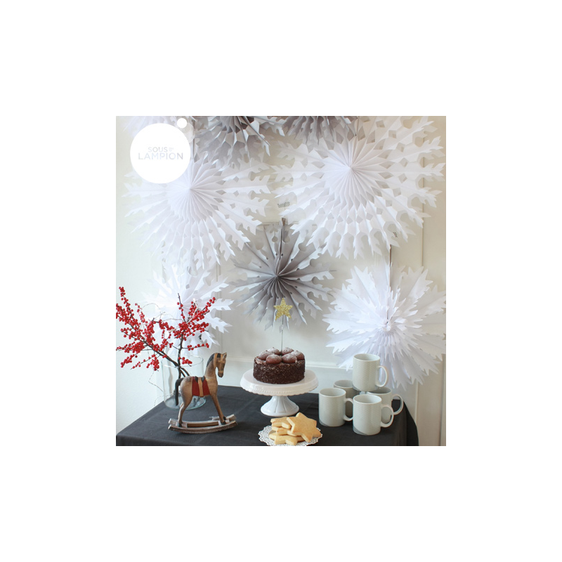 grey paper snowflake for Holiday decor