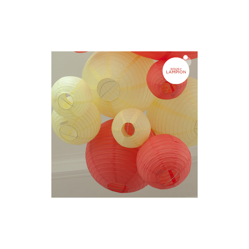 Coral red paper lantern for wedding and party decor