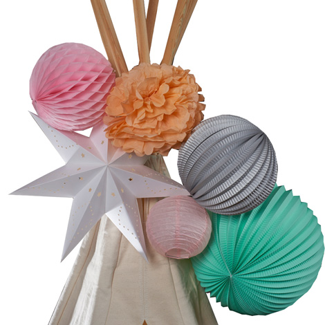 Paper lanterns kit for kids teepee or playroom decor