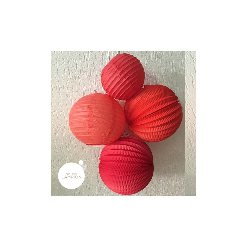 Large coral red paper lantern for wedding and party decor