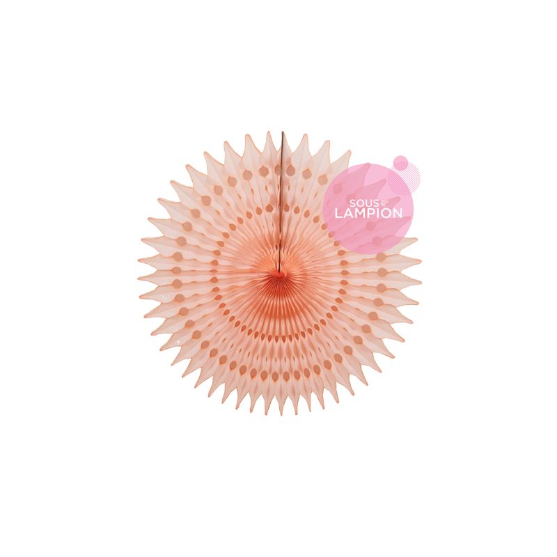 Vintage peach honeycomb paper fan